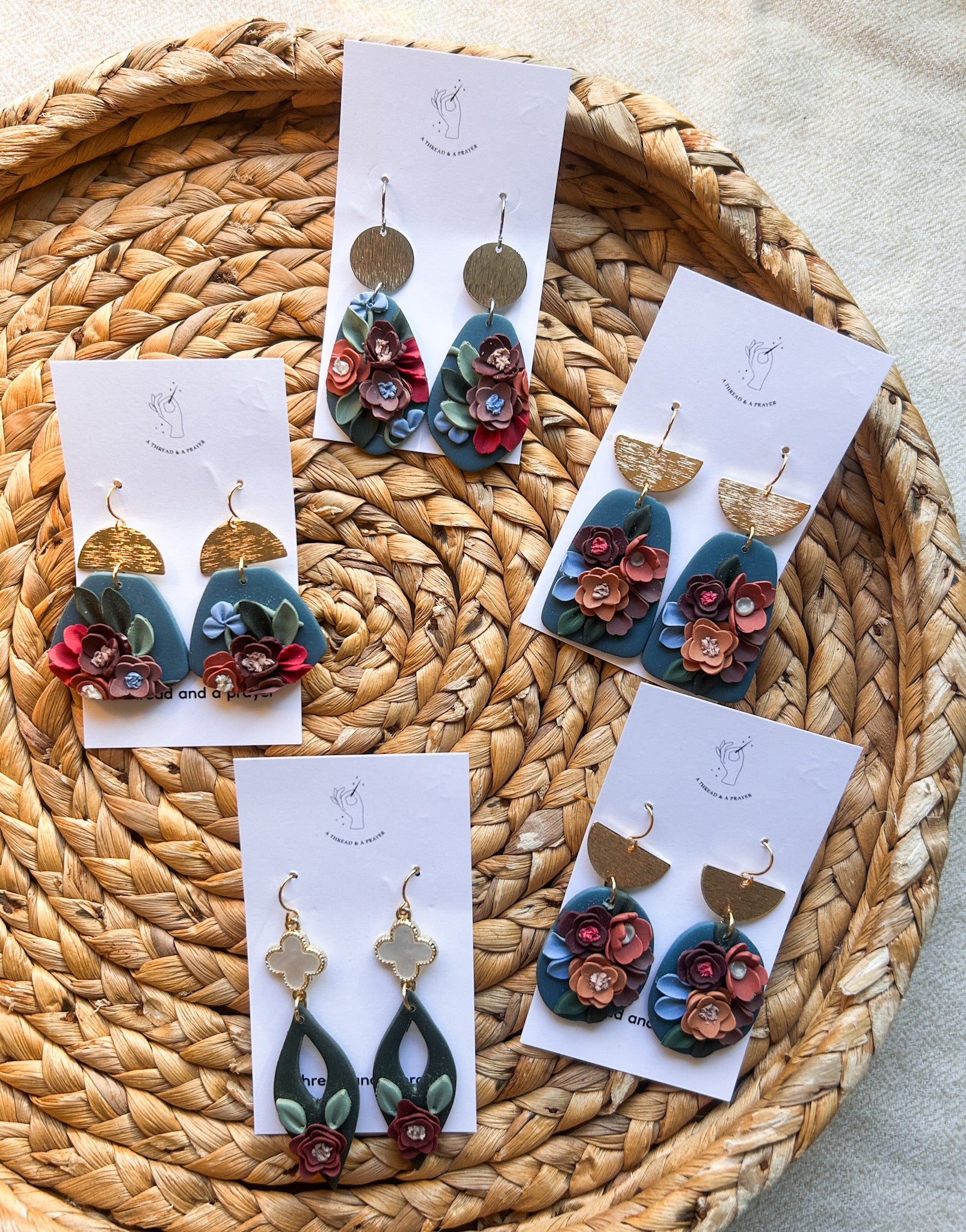 Fall Floral Garden Dangle Earrings | Dainty Flower Earrings | Trendy S ...